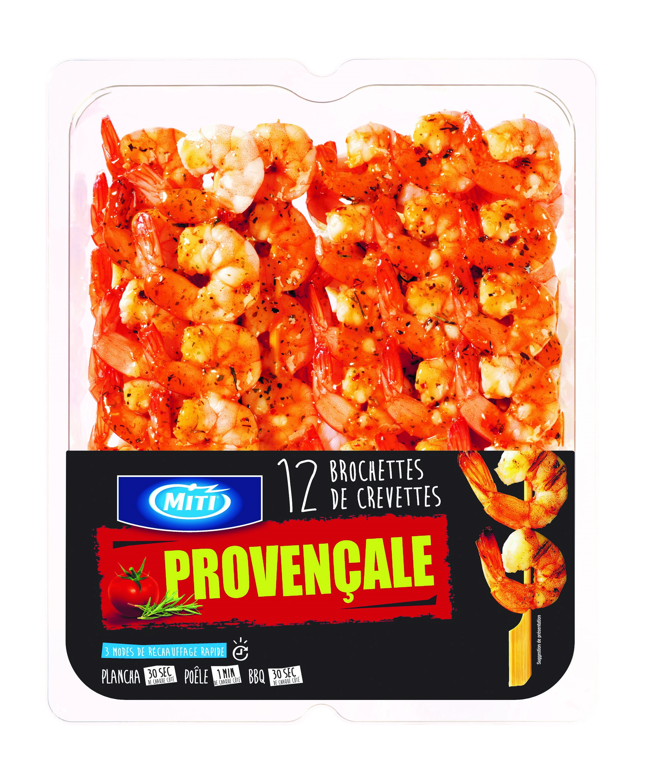 Brochettes de crevettes sauce provençale 500g - Miti