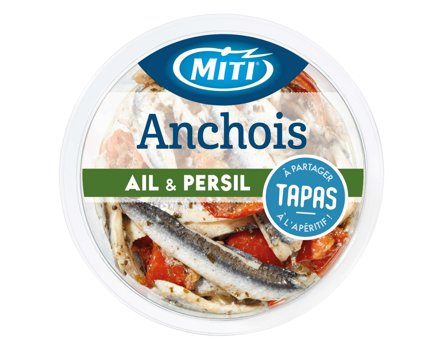 Filets d'Anchois sauce ail et persil 100g - Miti